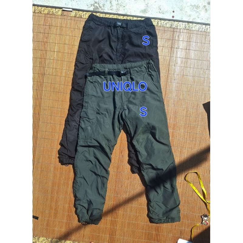 Jual Celana Training UNIQLO Cargo Parasut Warm lined Parasit hitam camo ...