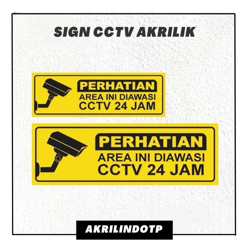 Jual CCTV Akrilik Custom Sign Perhatian CCTV Akrilik SIGN ACRYLIC CCTV ...