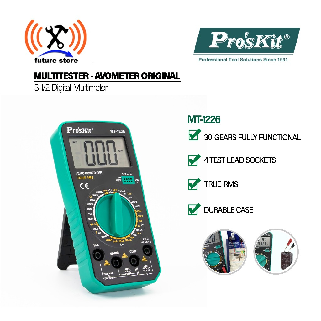 Jual PRO'SKIT MT-1226 DIGITAL MULTITESTER ORIGINAL - alat ukur digital ...