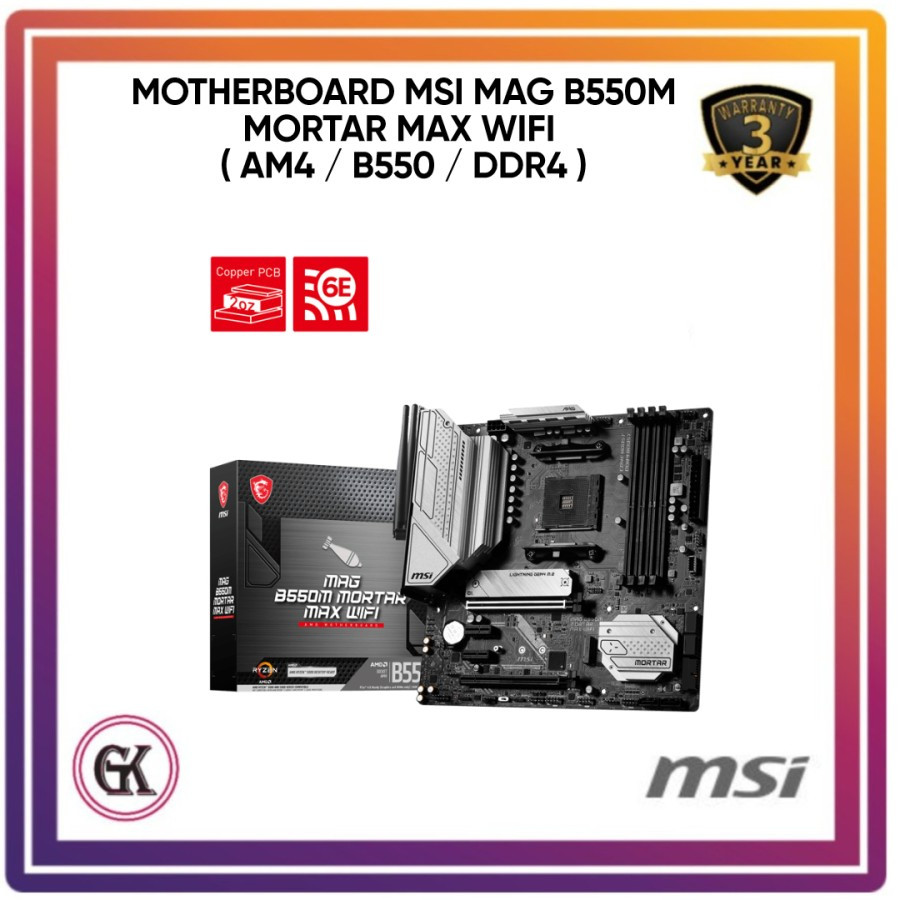 Jual MOTHERBOARD MSI MAG B550M MORTAR MAX WIFI ( AM4 / B550 / DDR4 ...