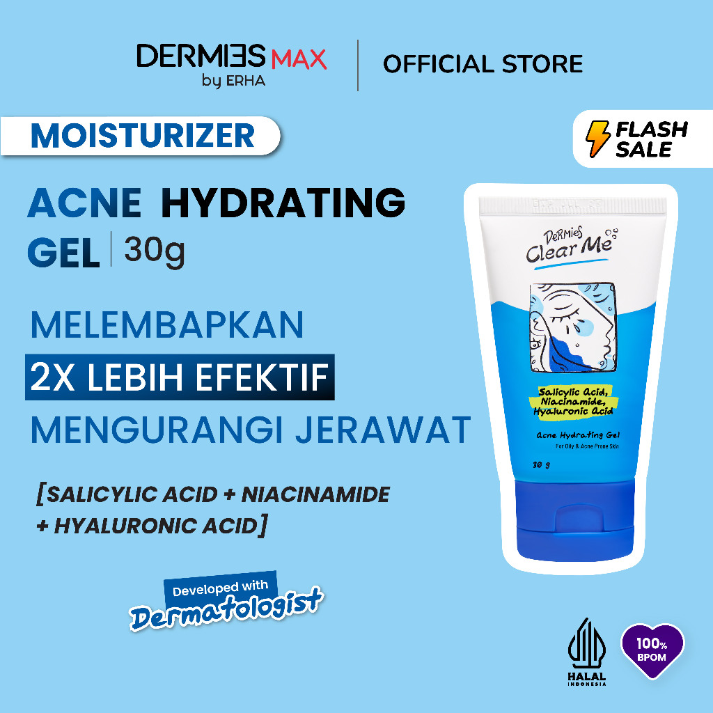 Jual DERMIES Clear Me Acne Hydrating Gel 30gr | Shopee Indonesia