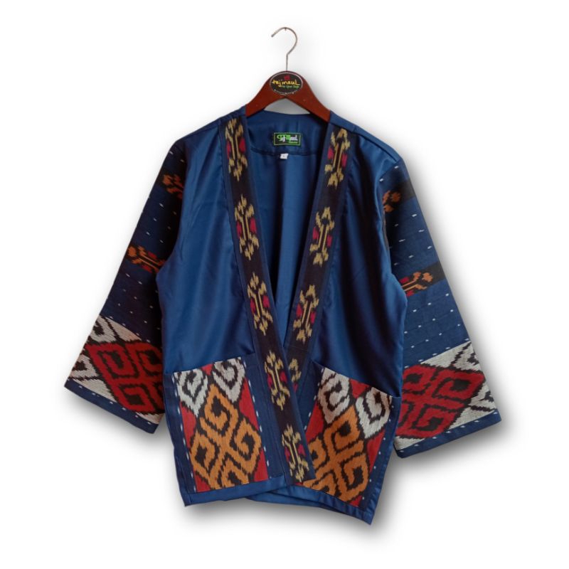 Jual TAJMAUL - Outer rompi cardigan tenun navy | Shopee Indonesia