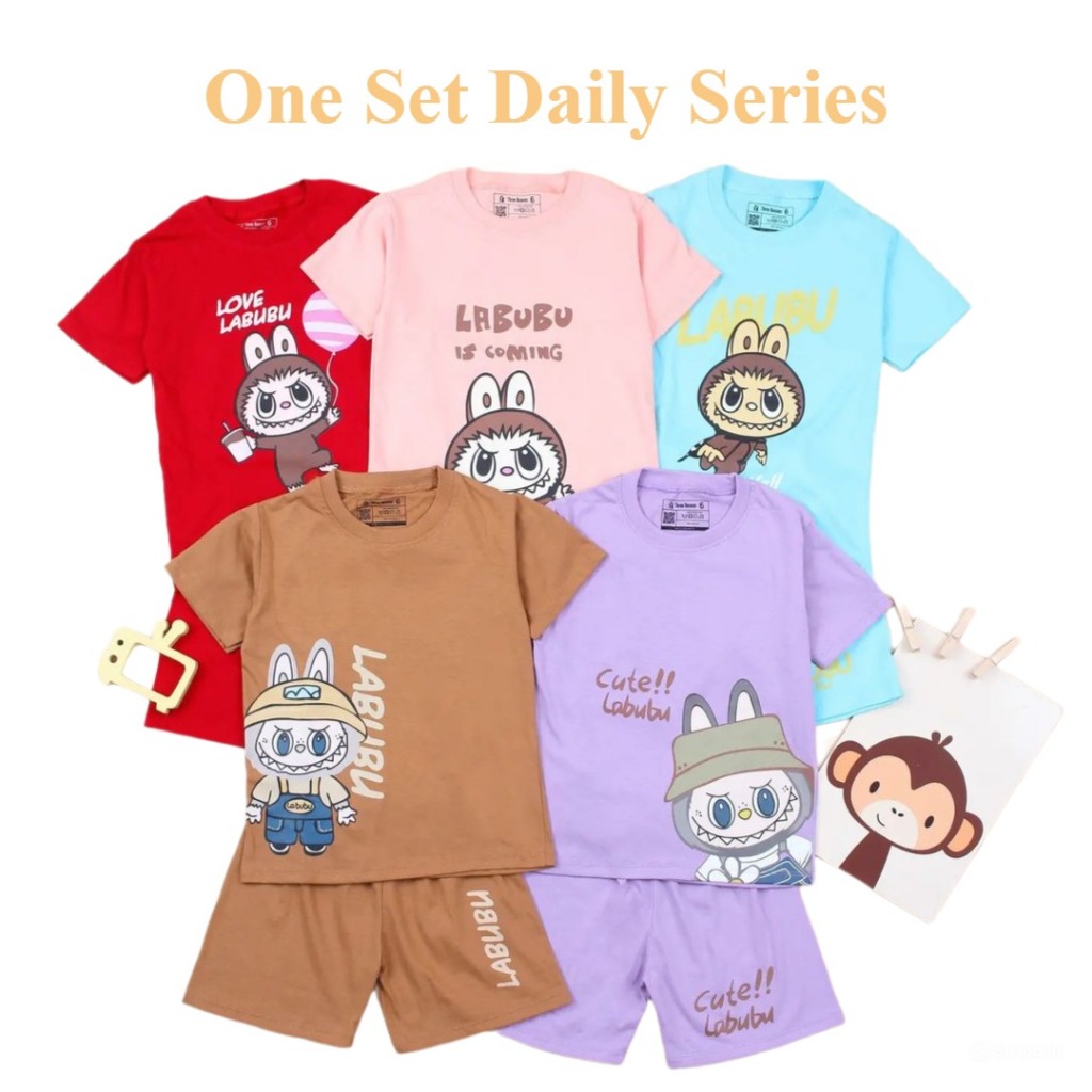 Jual Labubu OneSet -Setelan Daily Labubu Series Baju Pendek Dan Celana ...