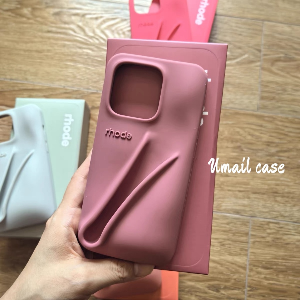 Jual Rhod Hailey iphone16 15 14 13 12 11 17promax phone case 3D liquid silicone Apple lipstick ...