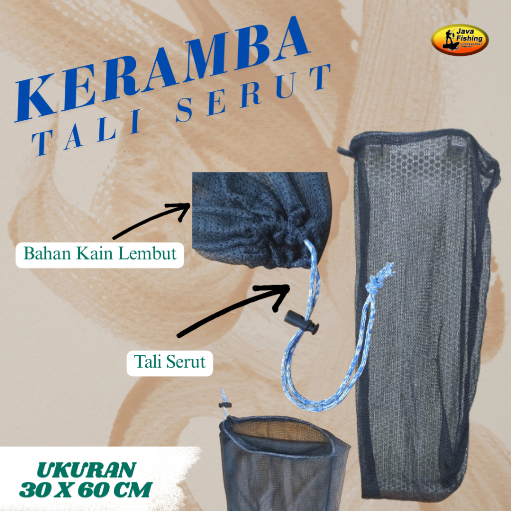 Jual Keramba Wadah Koja Ikan 30X60CM Tali Serut | Tempat Simpan Ikan ...
