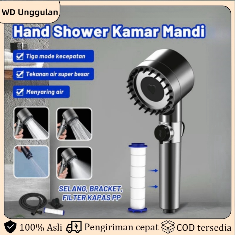 Jual Kepala Shower Kamar Mandi Saringan Bawaan 4Mode Hand Shower Tekanan Tinggi Shower ...