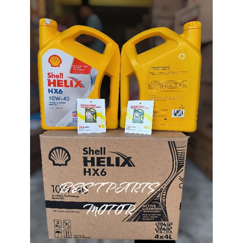 Jual OLI SHELL HX6 4Liter(perdust)isi 4Galon.. | Shopee Indonesia