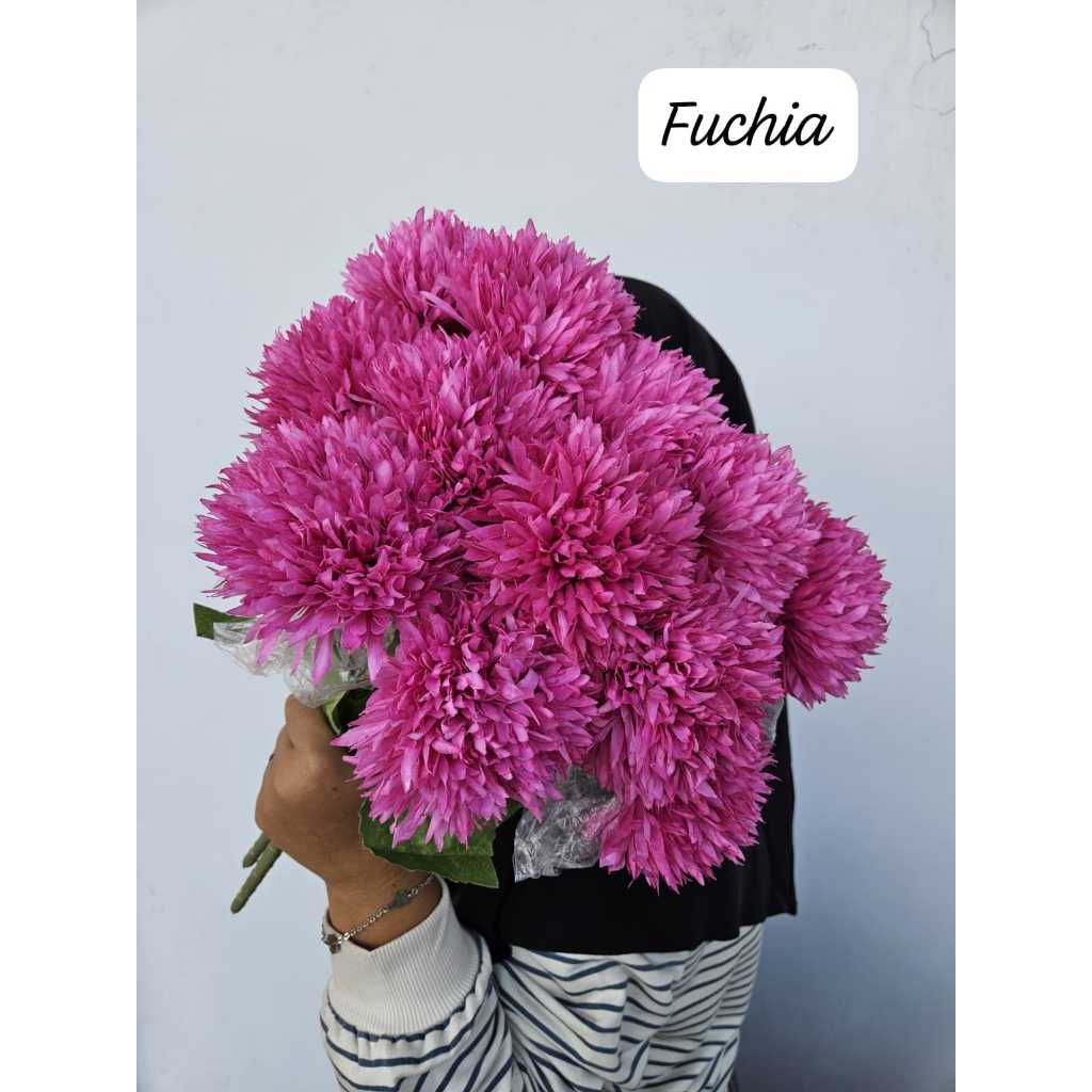 Jual Bunga Dandelion Jumbo Premium Artificial bunga hias Pompom Mum ...