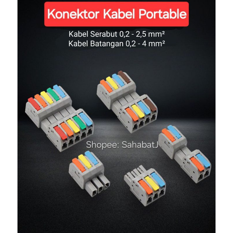 Jual Konektor Kabel Portabel 2604 - 1 / 2 / 3 / 4 / 5 Portable Wire ...