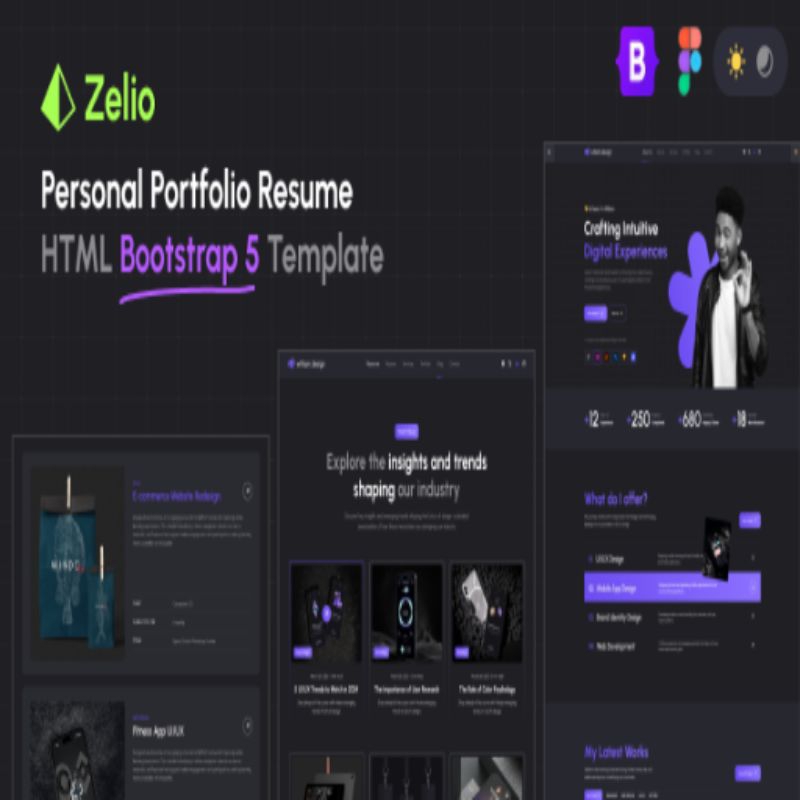 Jual Zelio - Personal Portfolio HTML Bootstrap Template | Shopee Indonesia