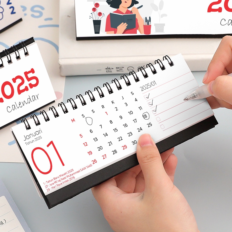 Jual Kalender duduk 2025 Horizontal Ukuran Mini, Medium dan Besar Untuk ...