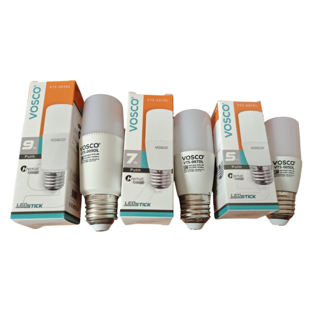 Jual LAMPU LED STICK MODEL BARU 5-9 WATT VOSCO SNI GARANSI HEMAT DAYA 90% SUPER TERANG CAHAYA ...