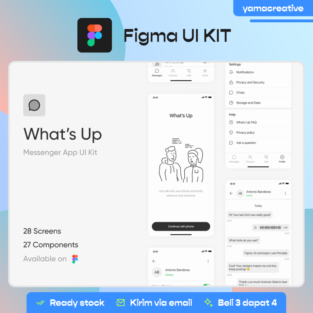 Jual Messenger App - Premium Figma UI Kit | Shopee Indonesia