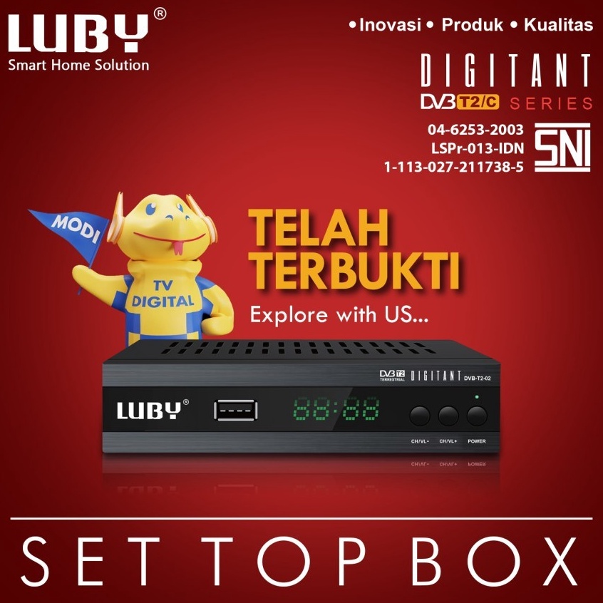Jual STB Set Top Box TV Analog ke Digital Luby DVB T2 2 Siaran DIGITAL | Shopee Indonesia