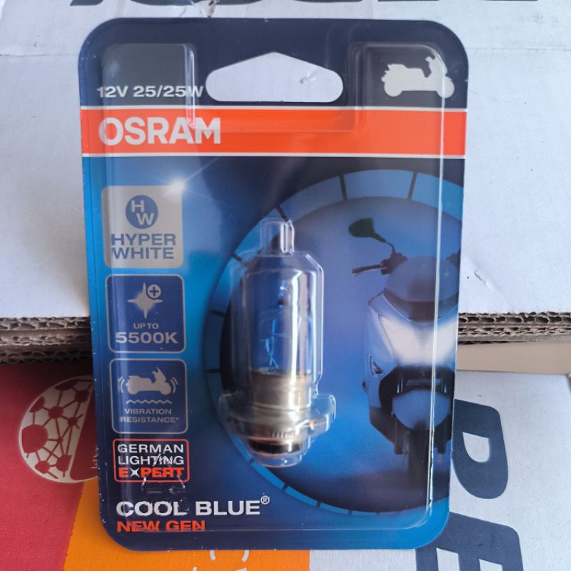 Jual LAMPU DEPAN OSRAM COOL BLUE MATIC BEBEK K1 25 WATT ORIGINAL OSRAM | Shopee Indonesia