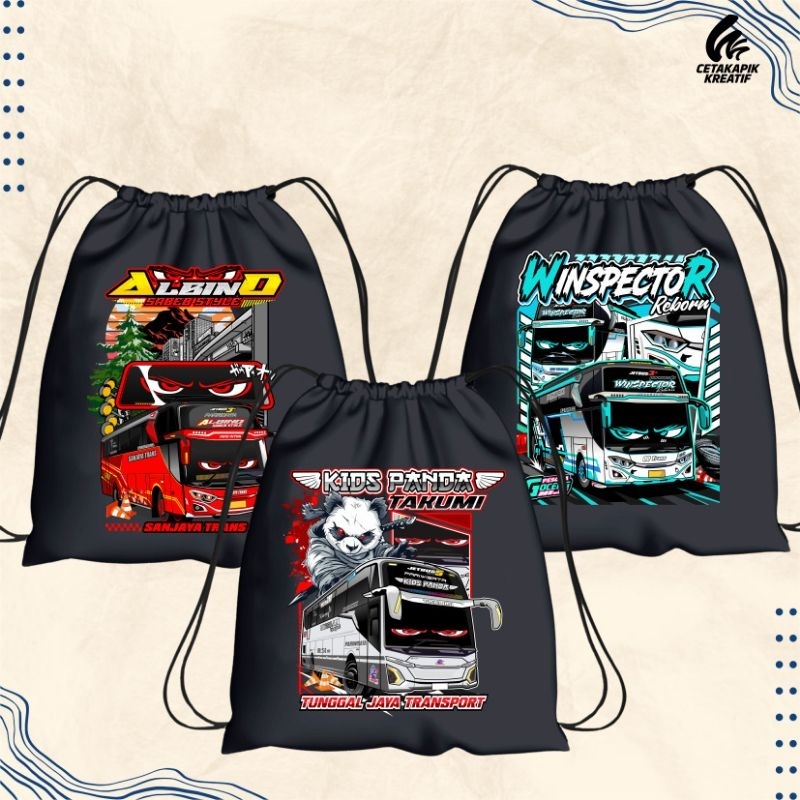 Jual (free sticker + ganci)TAS SERUT BUS MANIA STROBO MATA VIRAL STRING ...