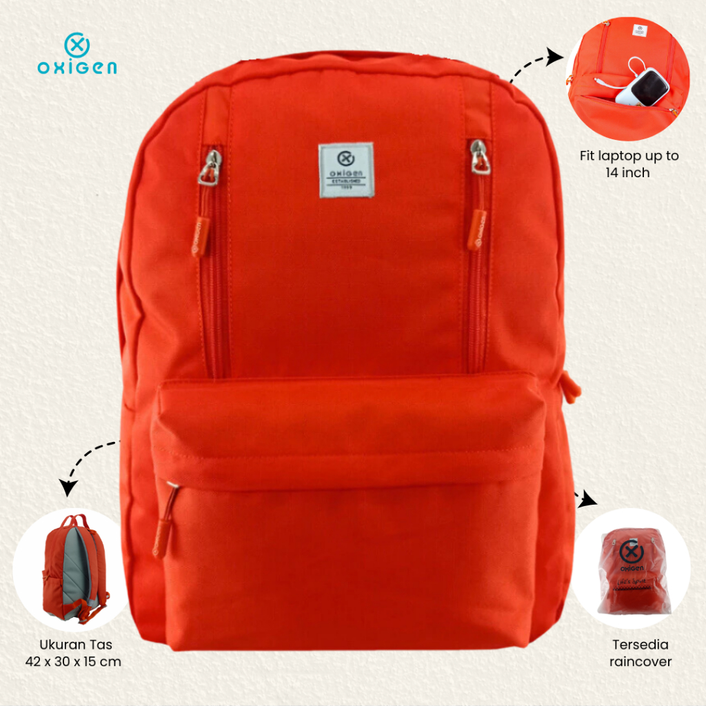Jual Oxigen Selma Tas Ransel Laptop Wanita Polyester Backpack Free ...