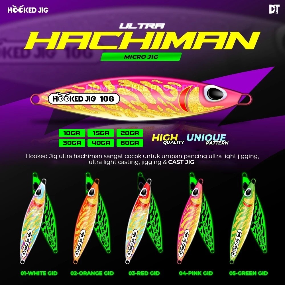 Jual Metal Jig Premium GID 10gr 15gr 20gr 30gr 40gr 60gr Ultra Hachiman By Hooked Jig Umpan ...