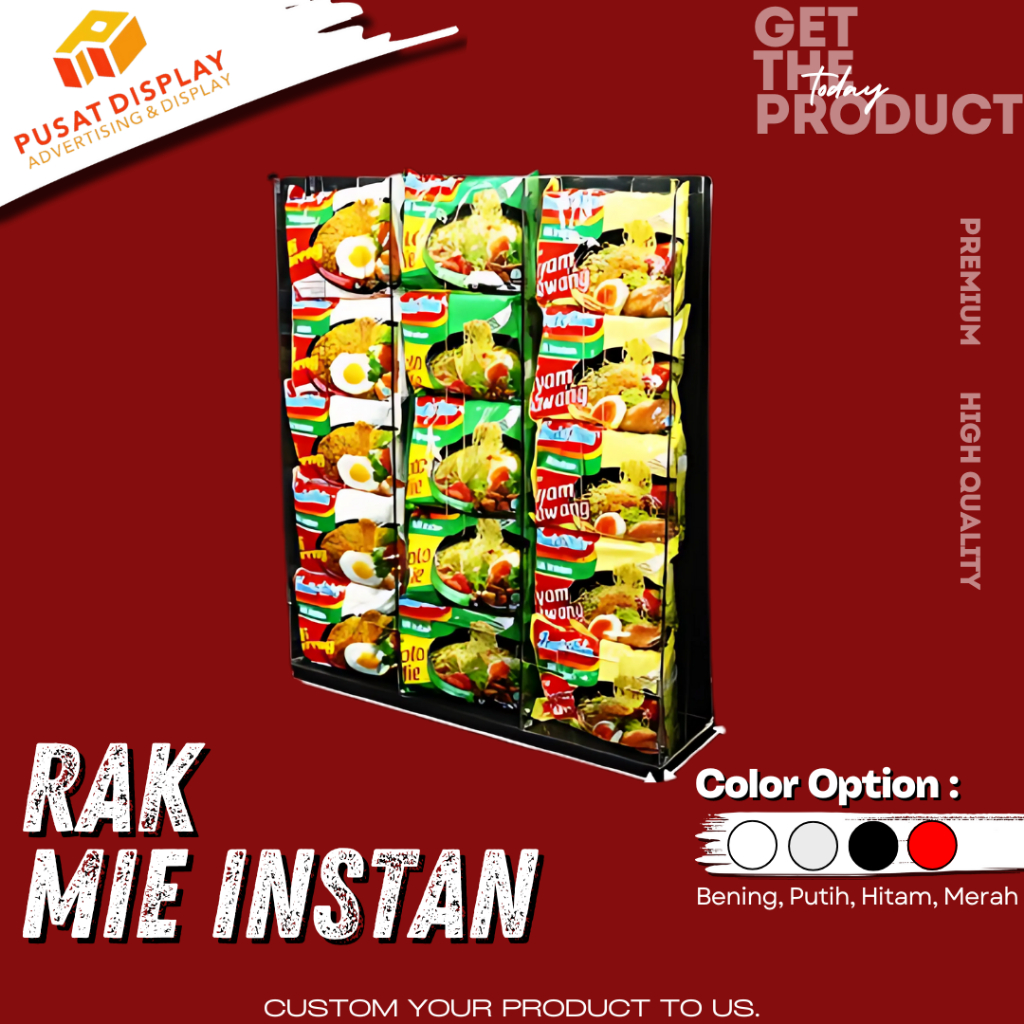 Jual Akrilik Display Mie Instan / Rak Indomie Akrilik Warkop / Warmindo ...