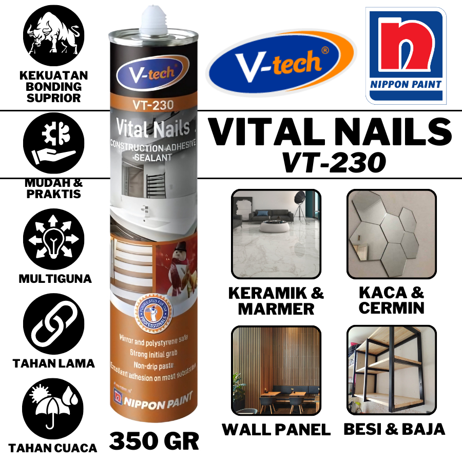 Jual NIPPON NO MORE NAIL VTECH LEM KONSTRUKSI LEM PENGGANTI PAKU LEM ...