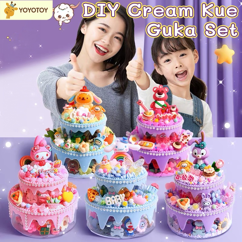 Jual Mainan DIY Cake Deco Cream Kue Guka Set Lem Krim Mainan Perempuan ...