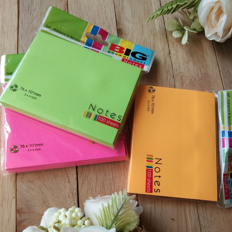 Jual Sticky Note BIG 76 x 101 mm Warna | Shopee Indonesia