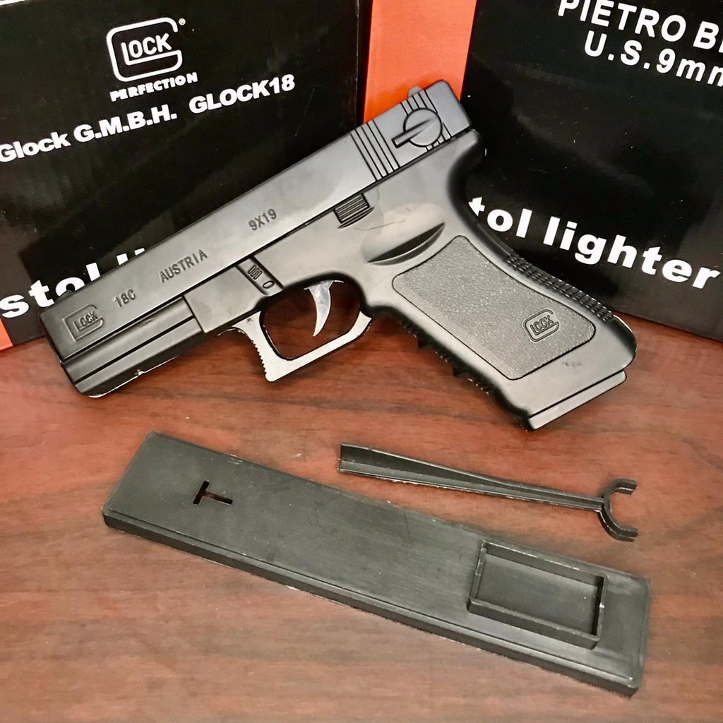 Jual Korek Api Pistol Glock Tatakan Pajangan Pistol Bahan besi Terlaris ...
