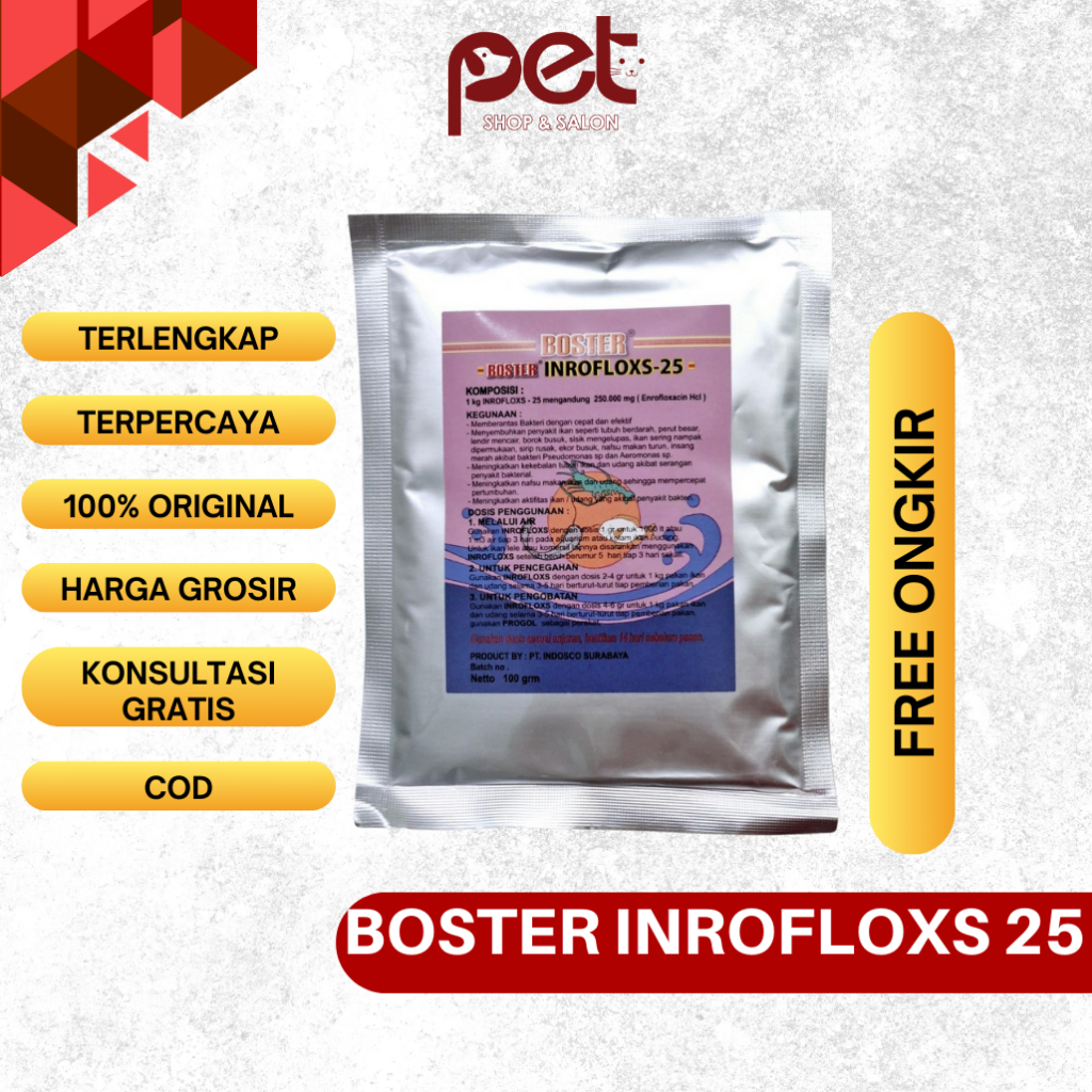 Jual INROFLOXS 25 - BOSTER 100 gram INROFLOXS 25 Enrofloxacin HCl ...