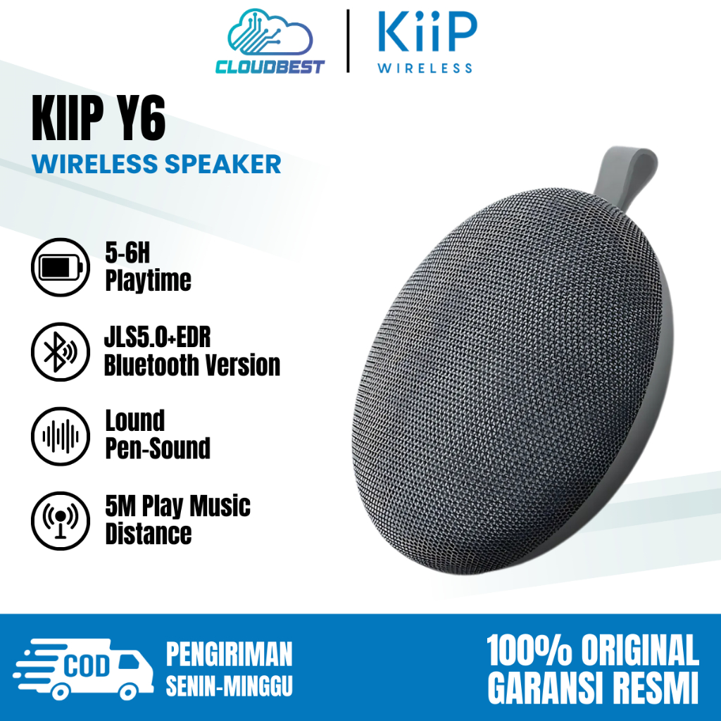 Jual KiiP Speaker Y6 Round Bluetooth Wireless Speaker Portable | Shopee ...