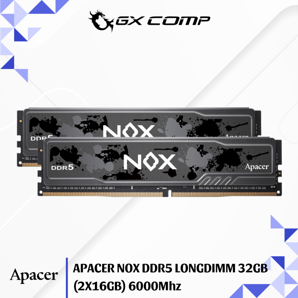 Jual APACER NOX DDR5 LONGDIMM 16GB x 2 6000Mhz | Memory Ram 32GB Kit PC ...