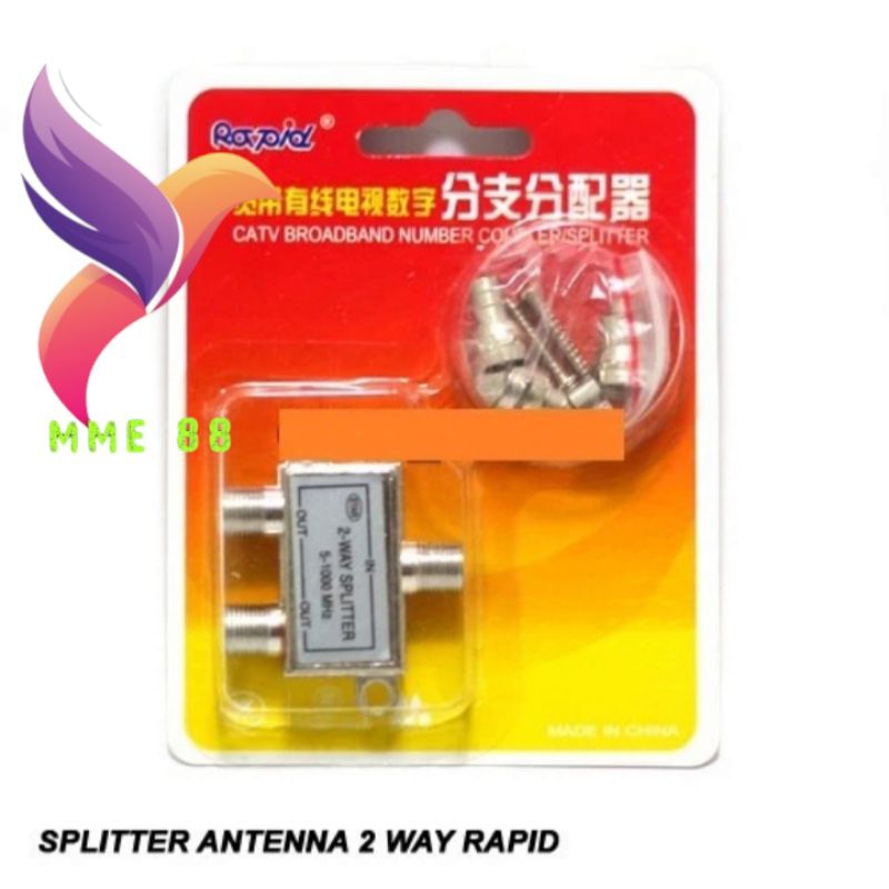 Jual Splitter 2 Way Rapid Splitter Antena TV Pembagi Cabang Antena ...
