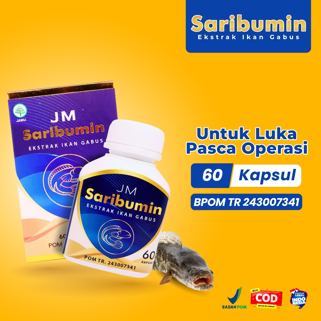 Jual Saribumin Asli Kapsul Ekstrak Ikan Gabus Albumin Kutuk Channa Striata 500mg Membantu Luka ...