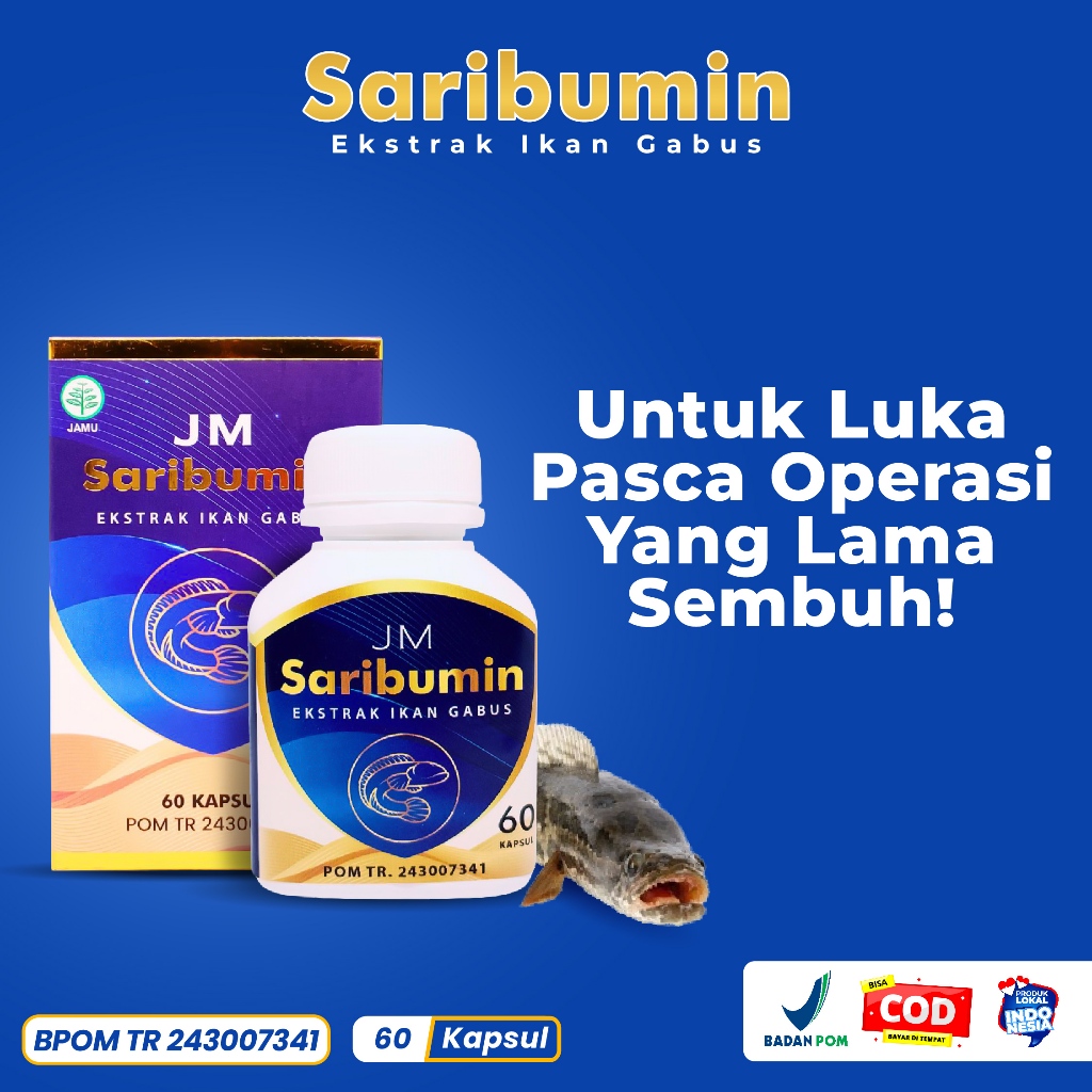 Jual SARIBUMIN - Kapsul Ekstrak Ikan Gabus 500 mg Kutuk Albumin Untuk ...