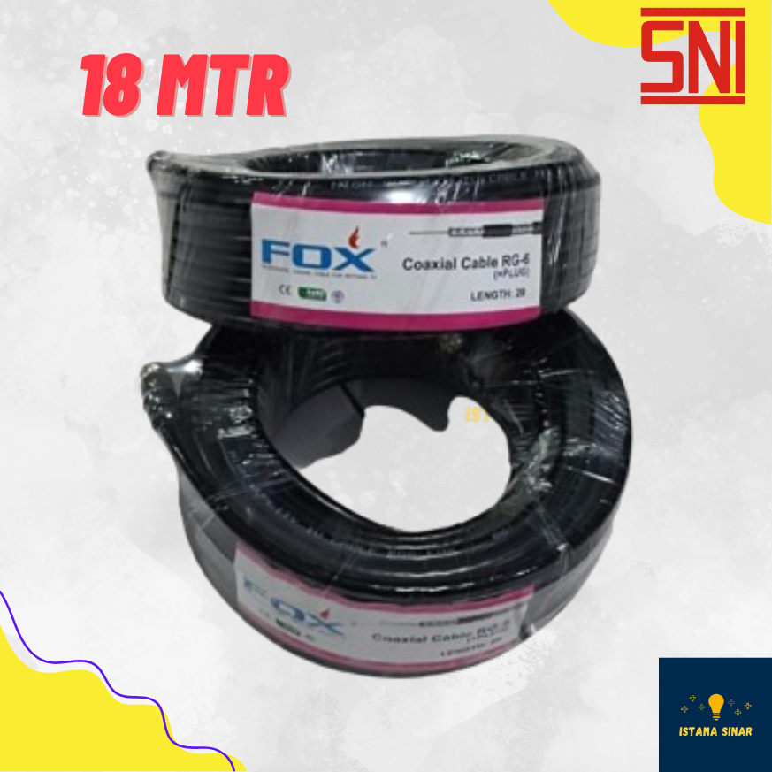 Jual Kabel Antena Tv 20 Meter 18 Meter Coaxial Visicom Fox Roll 20m 18m | Shopee Indonesia