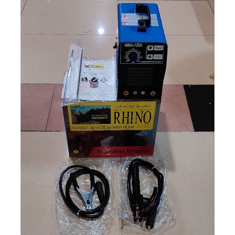 Jual Mesin Las Listrik MMA 120a RHINO Travo Las Inverter 120 a 450watt | Shopee Indonesia
