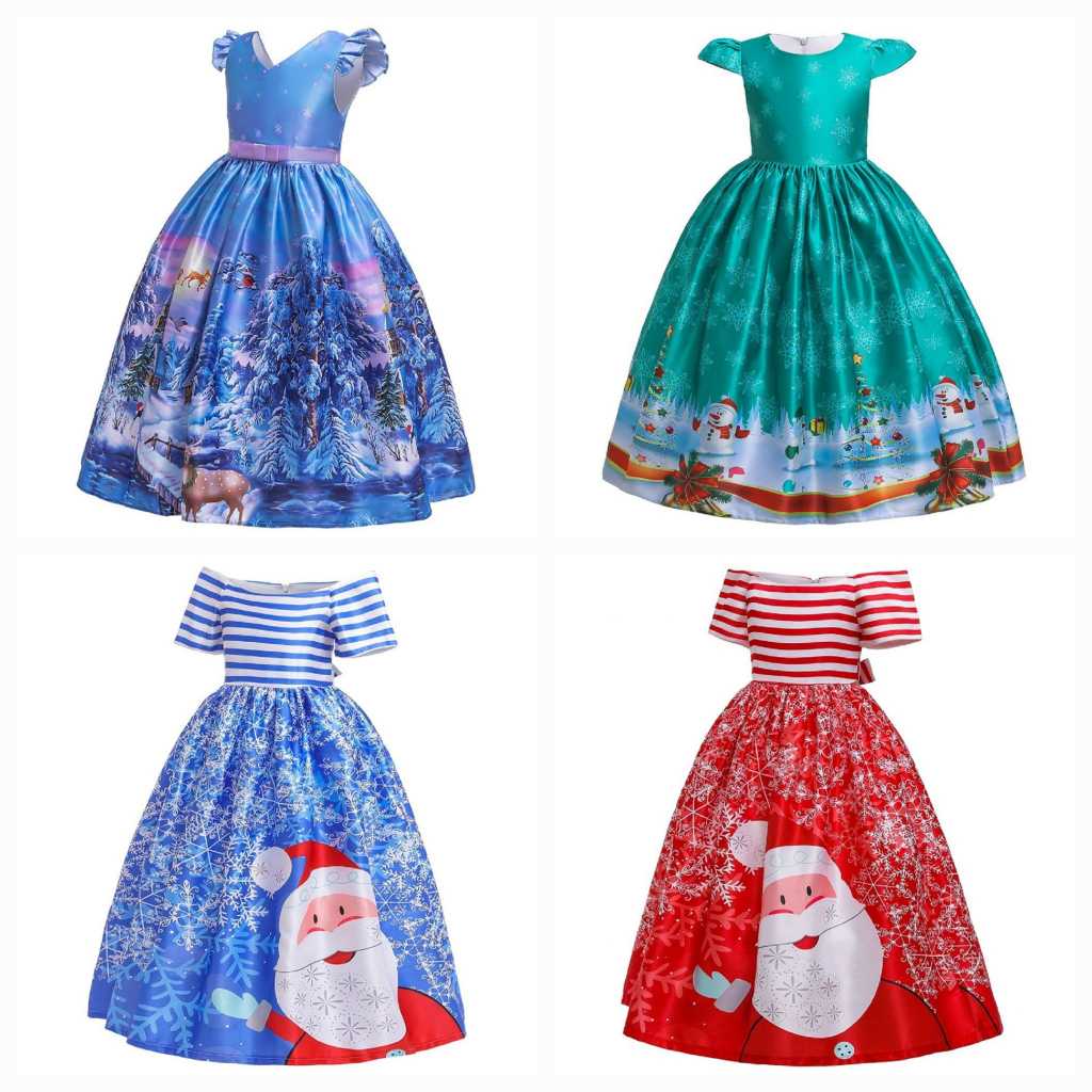 Jual Gaun Dress Sabrina Natal Christmas Anak Remaja Perempuan Impor ...