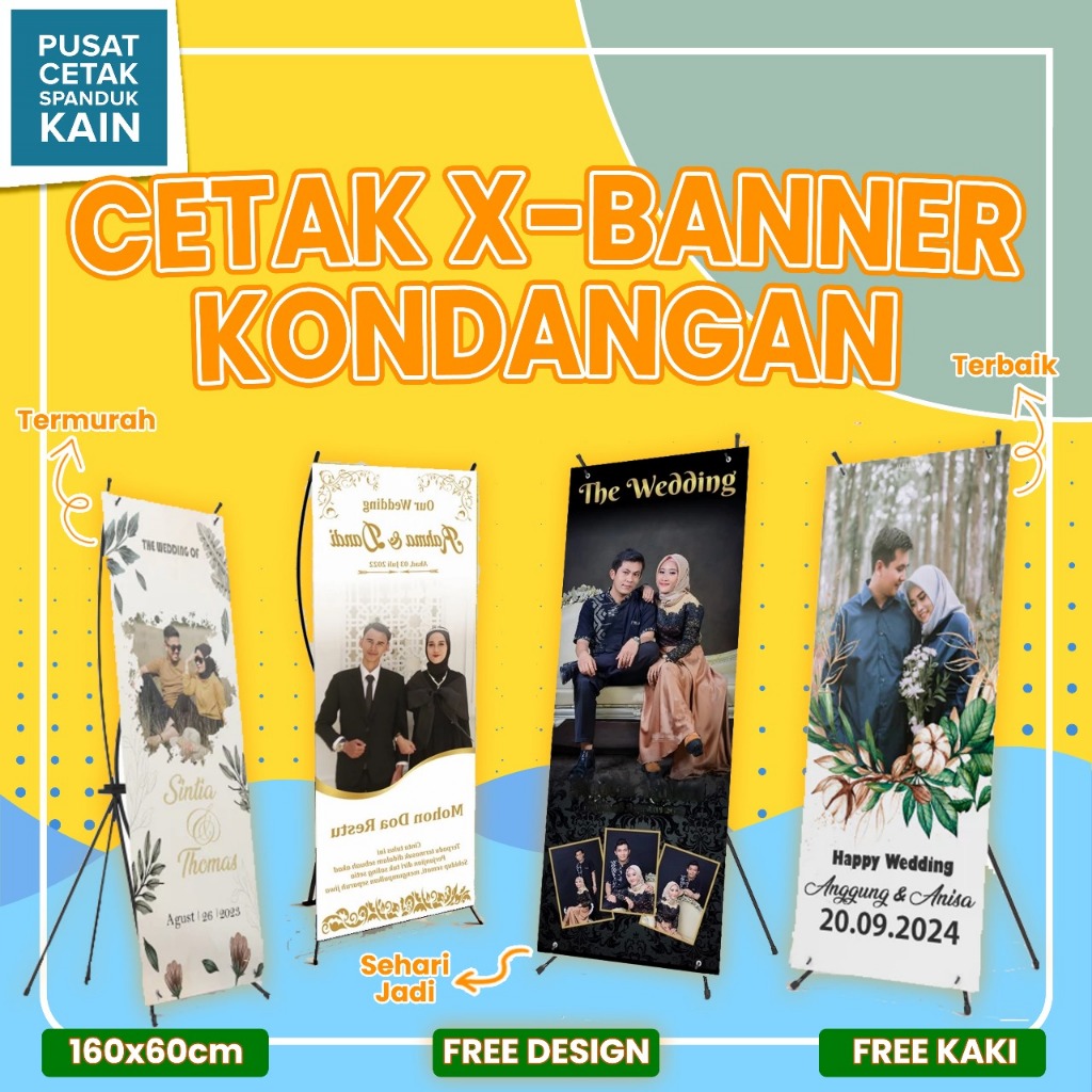 Jual CETAK X BANNER KONDANGAN GRATIS KAKI WEDDING | Shopee Indonesia