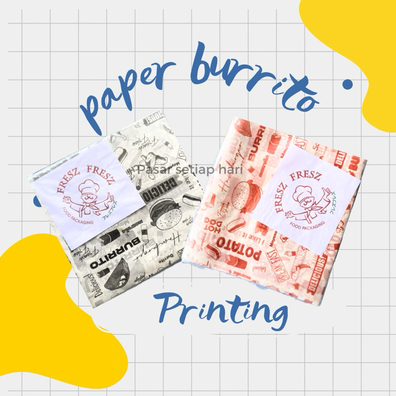 Jual ISI 100 paper burger/ pembungkus Burger /burrito | Shopee Indonesia