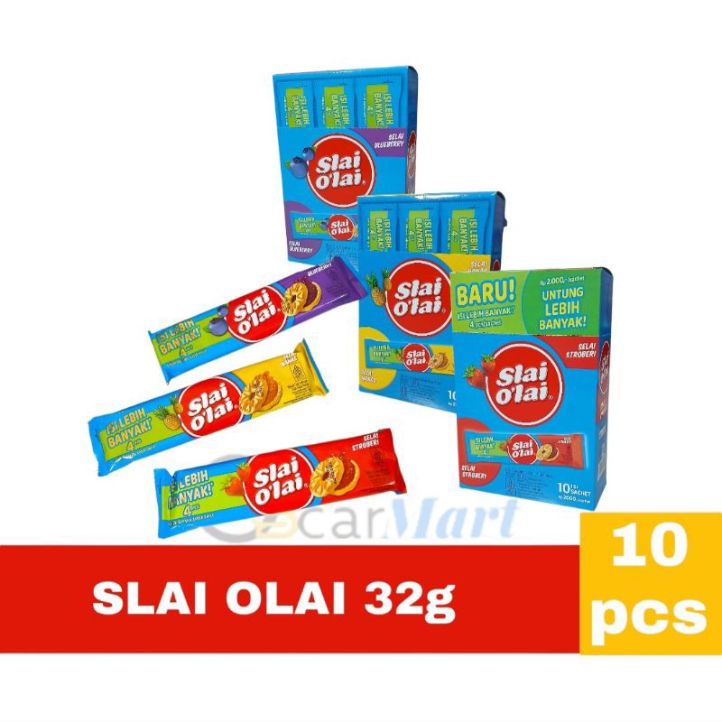 Jual SLAI OLAI 1 Box isi 10 pack Biskuit Susu Selai Rasa Buah | Shopee ...