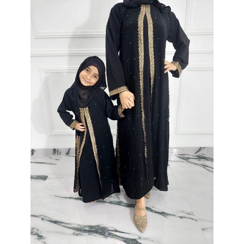 Jual Gamis Couples Ibu Dan Anak Abaya Dubai Renda Maxy Dress Baju ...