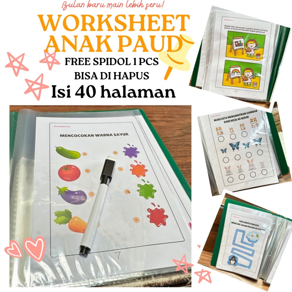 Jual WORKSHEET ANAK PAUD BUKU AKTIFITAS PERTAMA UNTUK BELAJAR MENULIS ...
