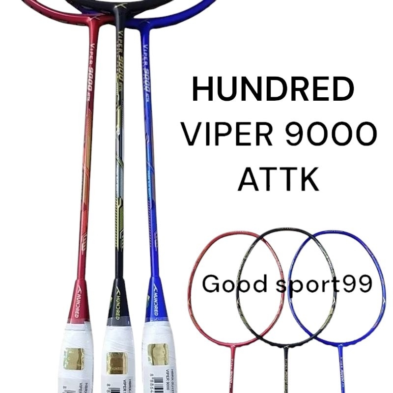 Jual RAKET BADMINTON HUNDRED VIPER 9000 ATTK 32LBS ORIGINAL | Shopee ...
