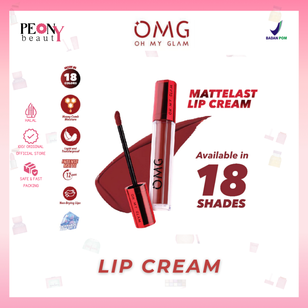 Jual OMG OH MY GLAM Mattelast Lip Cream 2.9 g | Matte Kiss | Lipstick ...