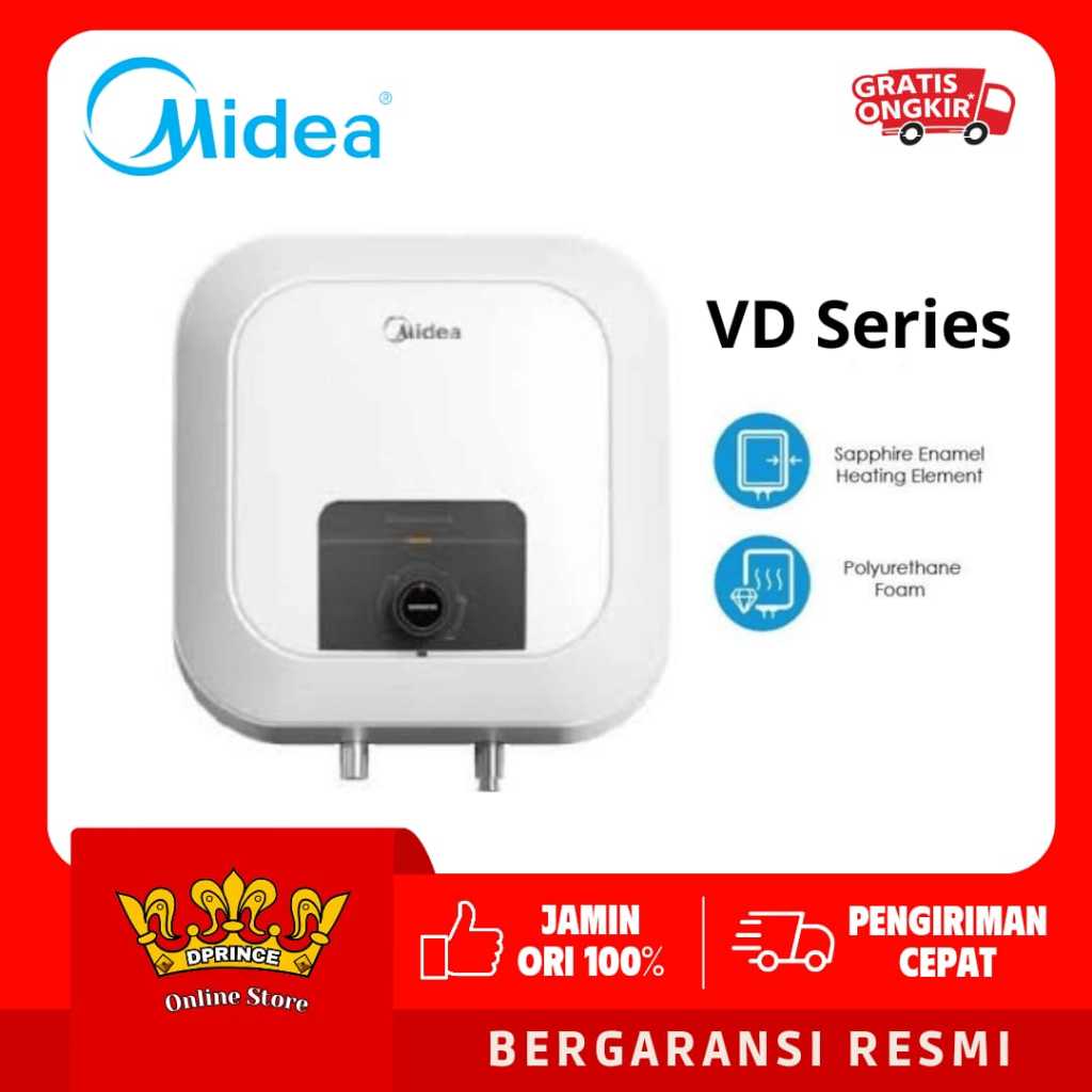 Jual MIDEA Water Heater D10-02VD1 10 Liter / D15-02VD1 15 Liter Pemanas Air Listrik | Shopee ...