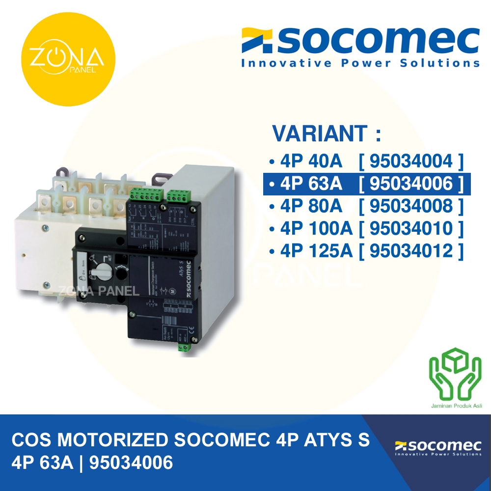 Jual COS CHANGE OVER SWITCH MOTORIZED SOCOMEC ATYS S 230VAC 4P 63A 95034006 | Shopee Indonesia