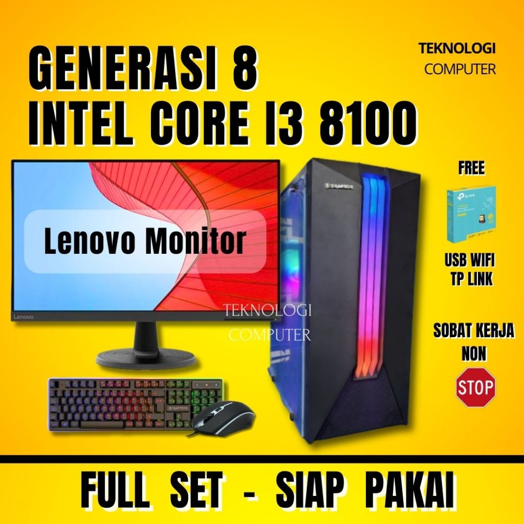 Jual Core i3 8100 ‖ Gen 8 ‖ Full Set ‖ PC Rakitan ‖ Komputer CPU ‖ Kantor Editing | Shopee Indonesia