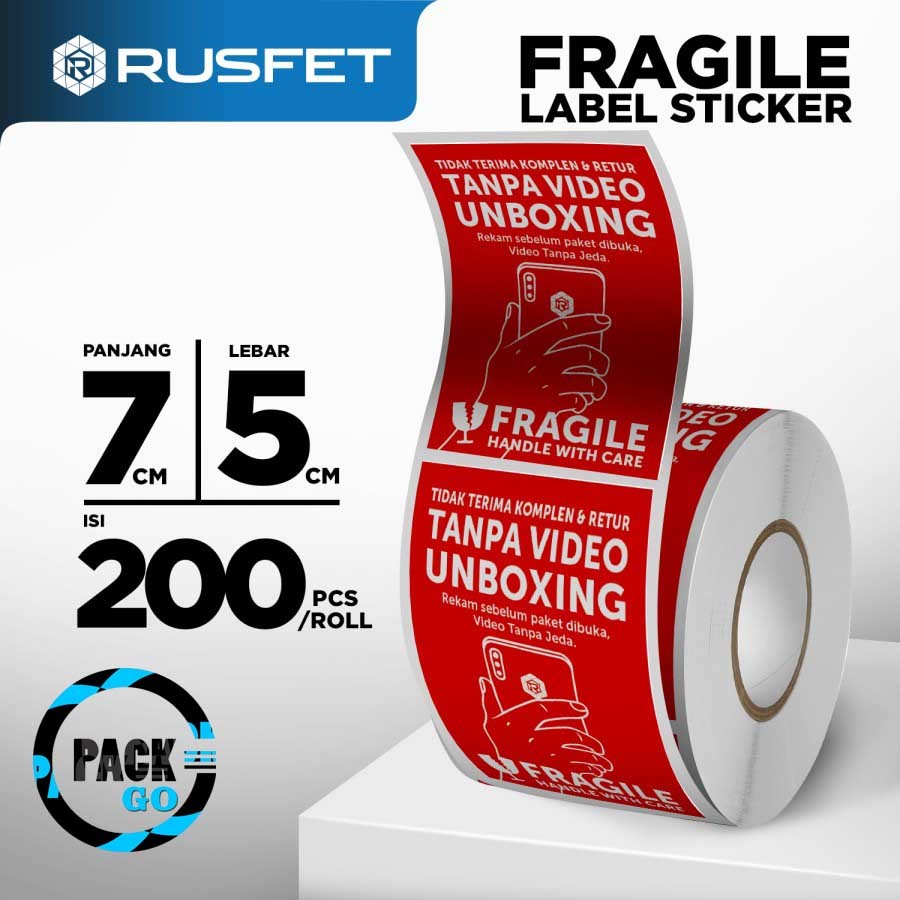 Jual STICKER LABEL UNBOXING | FRAGILE | STIKER VIDEO BUKA PAKET PER ...