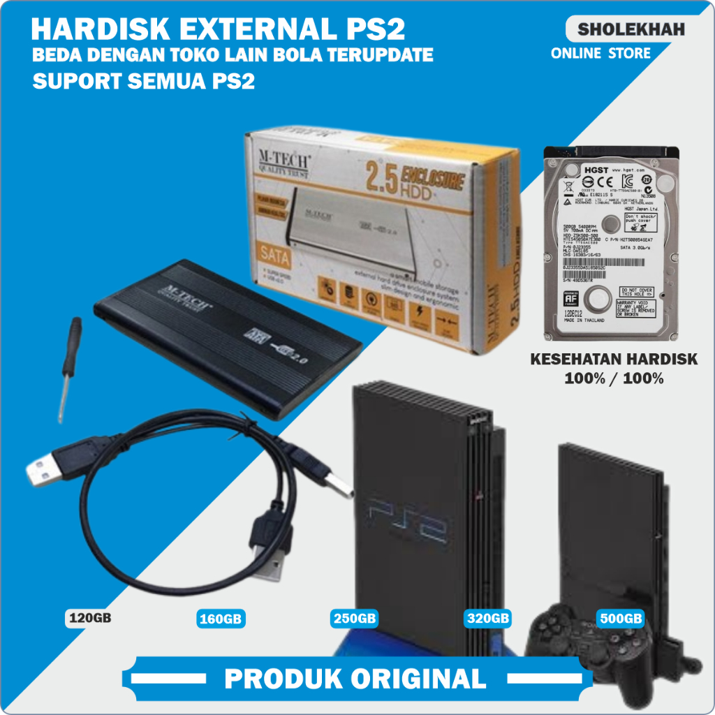 Jual Hardisk Eksternal HDD PS2 500GB|320GB|250GB|Support PS2 Cepat & Stabil | Shopee Indonesia