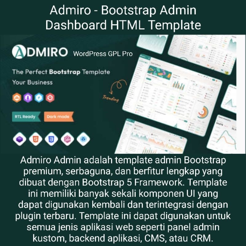 Jual Admiro - Bootstrap Admin Dashboard HTML Template | Shopee Indonesia