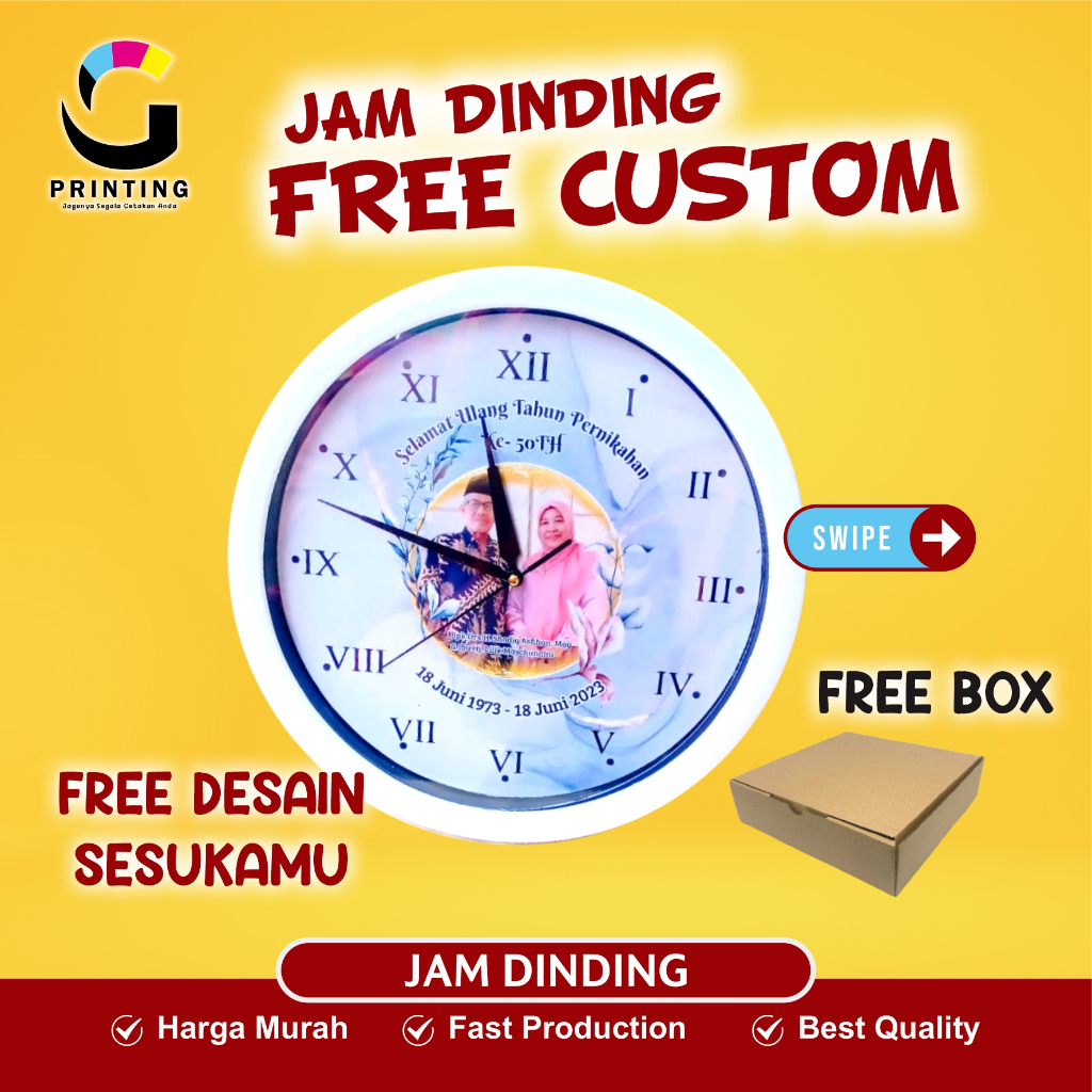 Jual JAM DINDING CUSTOM JUMBO. Untuk sovenir/hadiah wisudah/ulang tahun ...